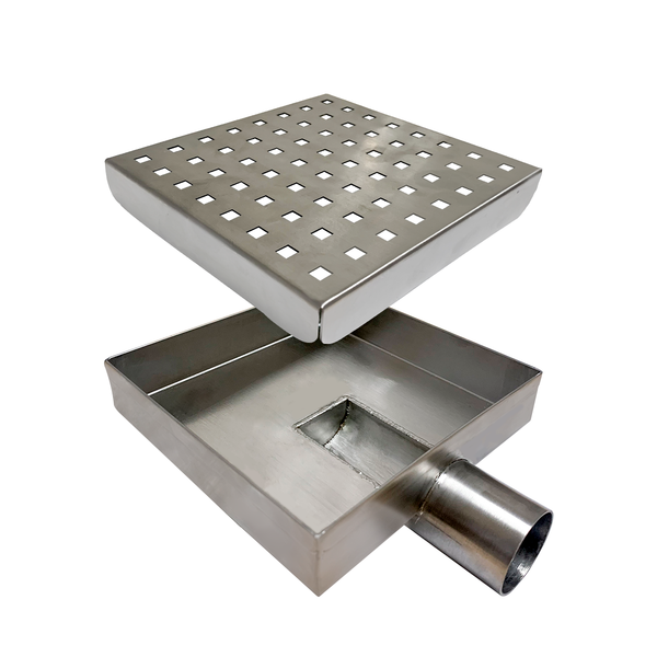 Ralo 15x15 Tampa Inox Perfurada S/ Aba Saida Horizontal 40mm | Leroy Merlin