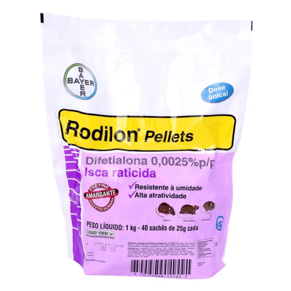 Raticida Rodilon Pellets 1kg (40 Sachês De 25g) Bayer | Leroy Merlin