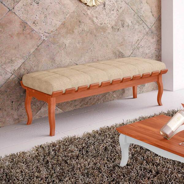 Recamier Banco Isabela 160 Cm Retrô Pés Luiz Xv Estofado Madeira Maciça ...