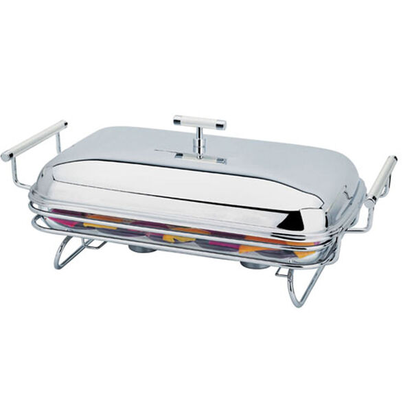 Rechaud Em Inox Com Tampa Retangular Pearl Com Recipiente Em Vidro (3 L ...