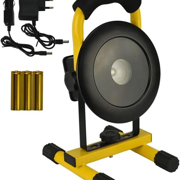 Refletor Led 30w Portátil Recarregável Redondo Led Cree T6 Ip65 ...