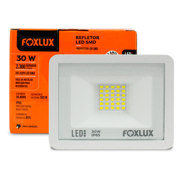 Refletor Led Foxlux 30w 6500k Bivolt Branco | Leroy Merlin