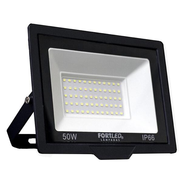 Refletor Slim 50w Luz Branca 6500k Fortled | Leroy Merlin