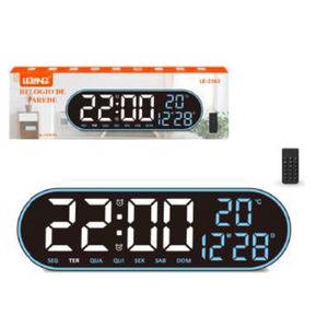 Relogio De Parede Led Digital Com Controle P/ Academia Hospital ...
