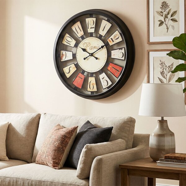 Relógio De Parede Vazado Preto Decoração Paris Rustico 40cm | Leroy Merlin