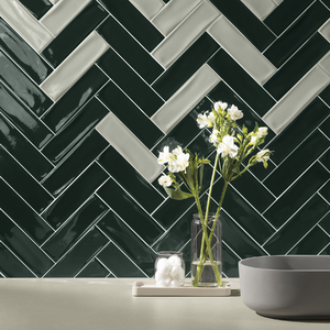 Revestimento Interno Monocolor Verde Brilhante Borda Arredondada 7X24 ...