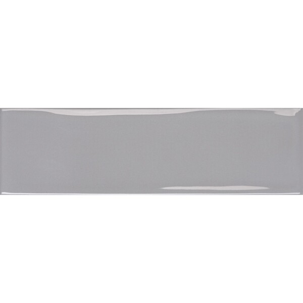 Revestimento Interno Monocolor Cinza Brilhante Borda Arredondada 7x24cm ...