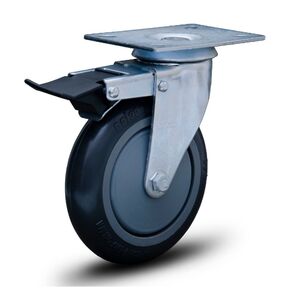 Roda Rodinha Giratória Placa C/ Freio Pvc 125mm Até 80kg | Leroy Merlin
