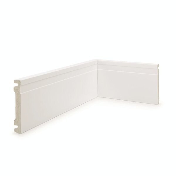 Rodapé De Poliestireno 10cmx15mmx2,40m Frisado Nfr Branco Branco ...