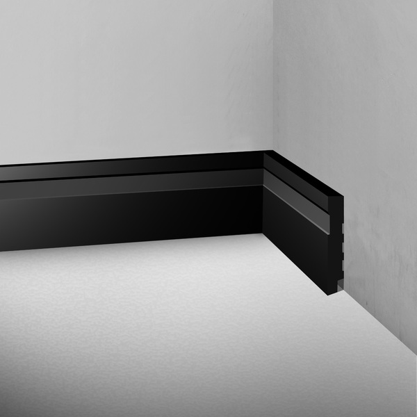 Rodapé Poliestireno 7cm Frisado Preto 2m Rm Decor | Leroy Merlin