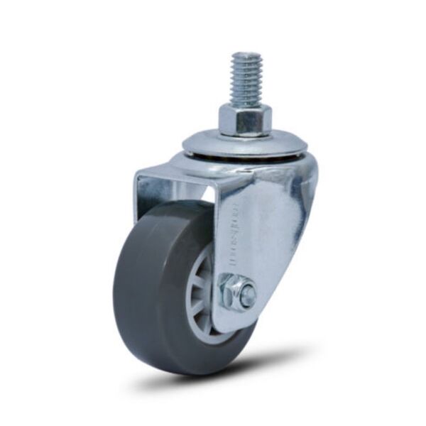 Rodizio Espiga Giratório Sem Freio Polipropileno / Pvc Serie 10 Cinza 2 Polegadas Colson | Leroy ...