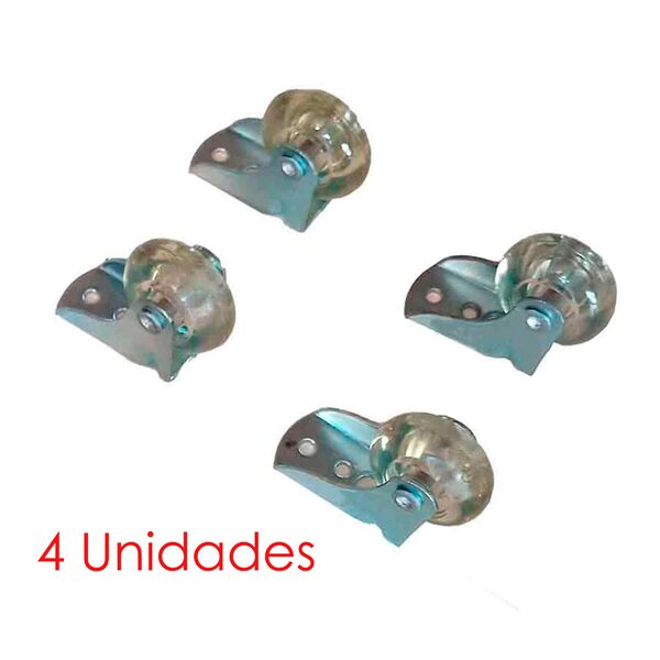 Rodizio Fixo 38mm Silicone Cristal 4 Peças - D'zainer | Leroy Merlin