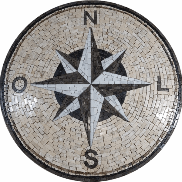 Rosa Dos Ventos Em Mosaico Com Pontos Cardeais - 80cm | Leroy Merlin