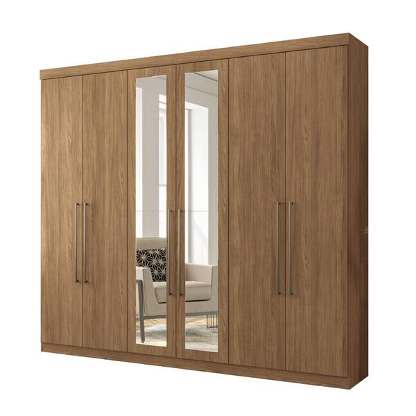 Roupeiro Casal 6 Portas Com Espelho Moli Jatobá | Leroy Merlin