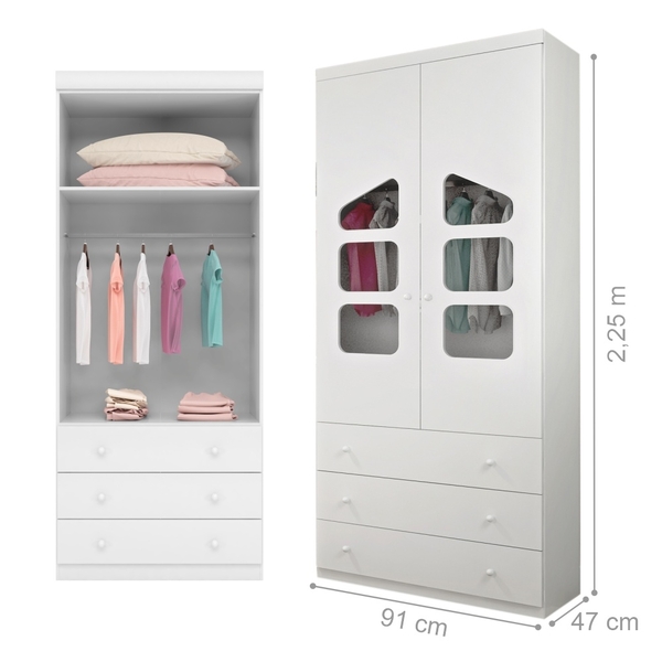 Roupeiro Infantil Helena Branco | Leroy Merlin