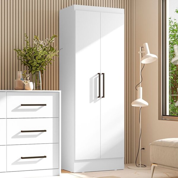 Roupeiro Solteiro 64cm 2 Portas Âmbar Branco | Leroy Merlin