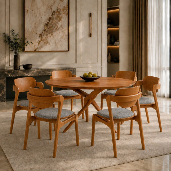 Sala Jantar Maciça Luxo 06 Lugares Palermo - Essenza Móveis | Leroy Merlin