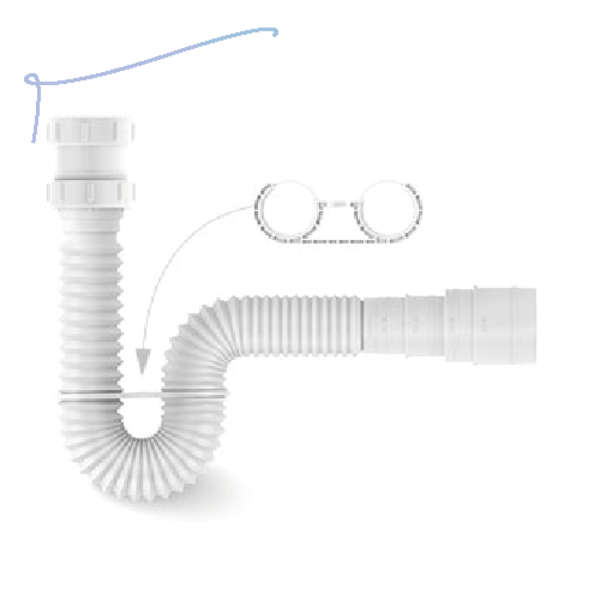 Sifão Sanfonado Flexível Tubo Extensivo Censi Branco 1,5m | Leroy Merlin