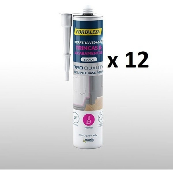 Silicone Base Água Fortaleza Bostik 400g - Branco - Kit 12un | Leroy Merlin