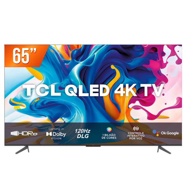 Smart Tv Qled 65" Google Tv Uhd 4k Tcl 65c645 Comando De Voz Hdr 120hz ...