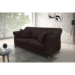Sofá 2 Lugares 160cm Suede Arras Preto Café Café | Leroy Merlin