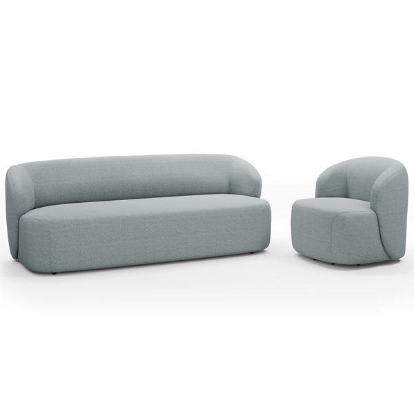 Sofá 2 Lugares 170cm Com Poltrona Giratória Orgânica Heidy F04 Linho ...