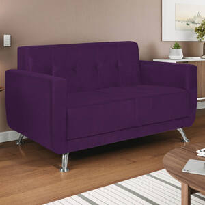 Sofá Curvo 02 Lugares 150cm Eron Braço Esquerdo Veludo Roxo - Nexta ...