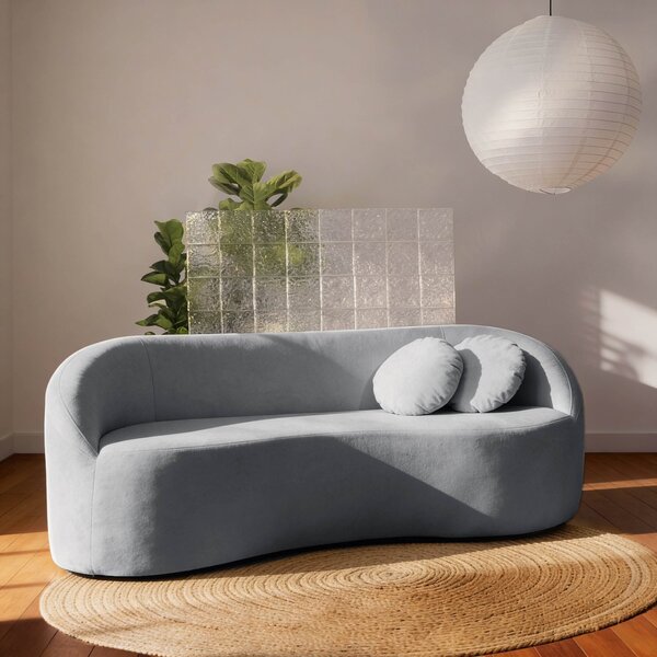 Sofá 2 Lugares Orgânico 160cm Fava Cabecasa Madeiraoriginals Azul Azul ...