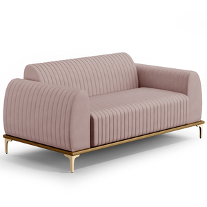 Sofá 2 Lugares Denver Suede Rosa Bebê - Amarena Móveis | Leroy Merlin