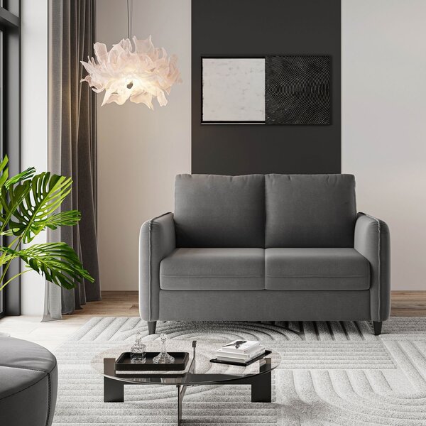 Sofá 2 Lugares Veludo Cinza Orquídea 138cm Cabecasa Madeiraoriginals ...