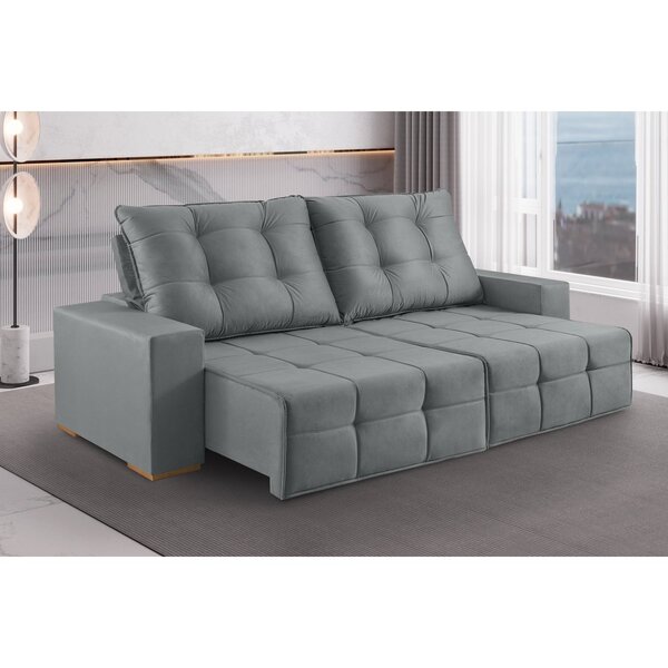 Sofá 3 Lugares Retrátil E Reclinável 230cm Belgrado Cinza | Leroy Merlin