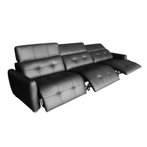 Sofá 4 Lugares Reclinável Elétrico 283cm Honduras Couro Preto - Gran ...