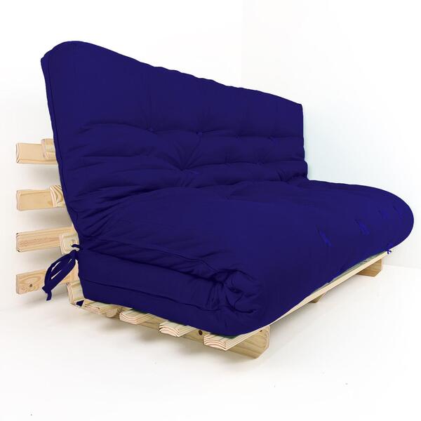 Sofa Cama Futon Oriental King Azul Royal Acquablock Madeira Maciça ...