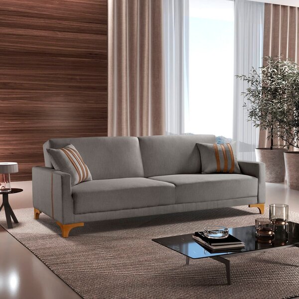 Sofa Cama Para Sala De Estar 209cm X 84cm Luizi Cinza Cinza | Leroy Merlin