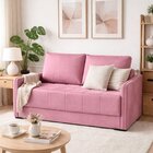 Sofá Cama Para Sala De Estar Casal 154cm Veludo Isis Rosa Rosa | Leroy ...