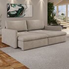 Sofá Cama Retrátil 200cm 03 Lugares Resplendor Veludo/bege | Leroy Merlin