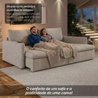 Sofá Cama Retrátil 200cm 03 Lugares Resplendor Veludo/bege | Leroy Merlin