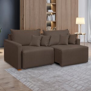 Sofá Cama Retrátil E Reclinável 3 Lugares Veludo Marrom 220cm Júlia ...