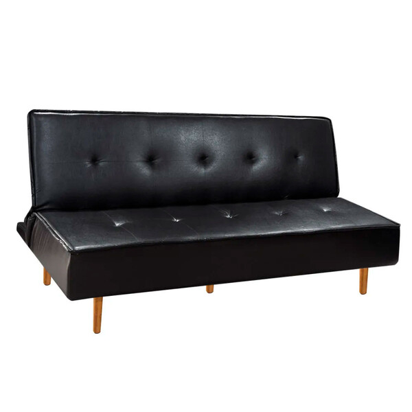 Sofá Cama Silver 3 Lugares Reclinável 1,92 Material Sintético Facto Preto - Star Confort | Black ...