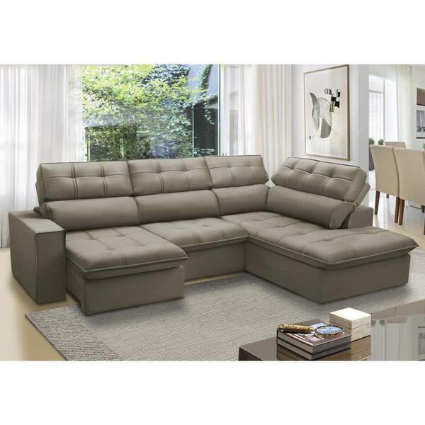 Sofá De Canto Ret C/chaise Ferguile Bahamas - Castor | Leroy Merlin