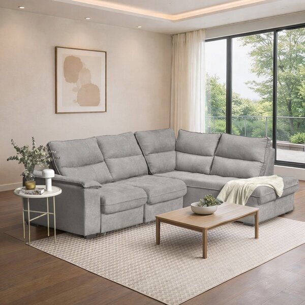 Sofá De Canto Retrátil Chaise Lado Esquerdo 4 Lugares Nest Cabecasa ...