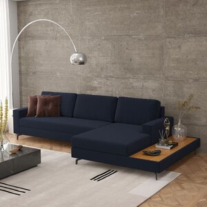 Sofa Em Linho 322cm Chaise Direito E Deck Loft