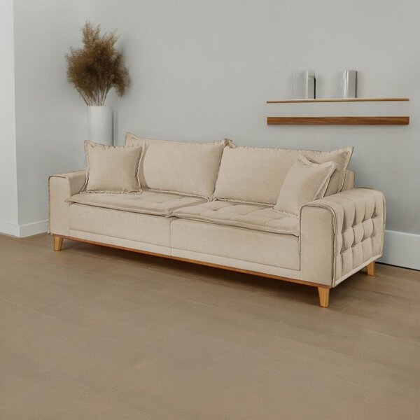 Sofá Fixo 2 Lugares Luxo 160 Cm Orfeu Bege | Leroy Merlin