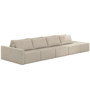 Sofá Ilha Modular Para Sala 392cm Com Puff Dublin K01 Linho Bege - Lyam ...