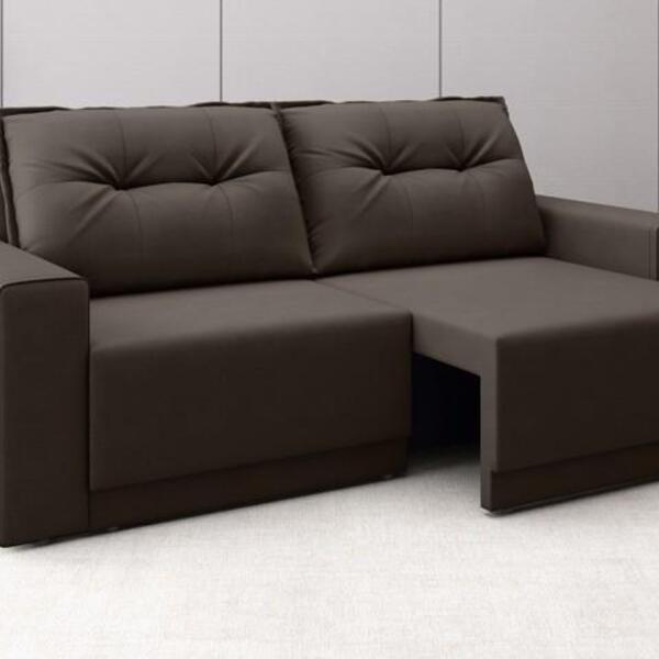 Sofá Kennedy 1,84m Retrátil Velosuede Chocolate - Netsofas | Leroy Merlin