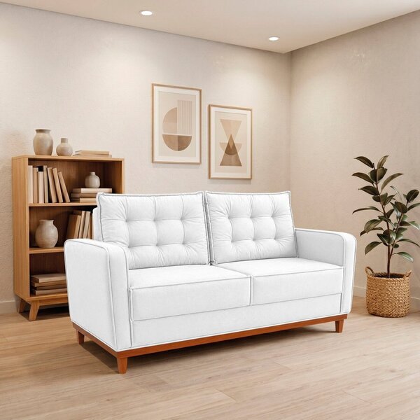 Sofá Luxo Moderno Sala De Estar Samuel Branco | Leroy Merlin