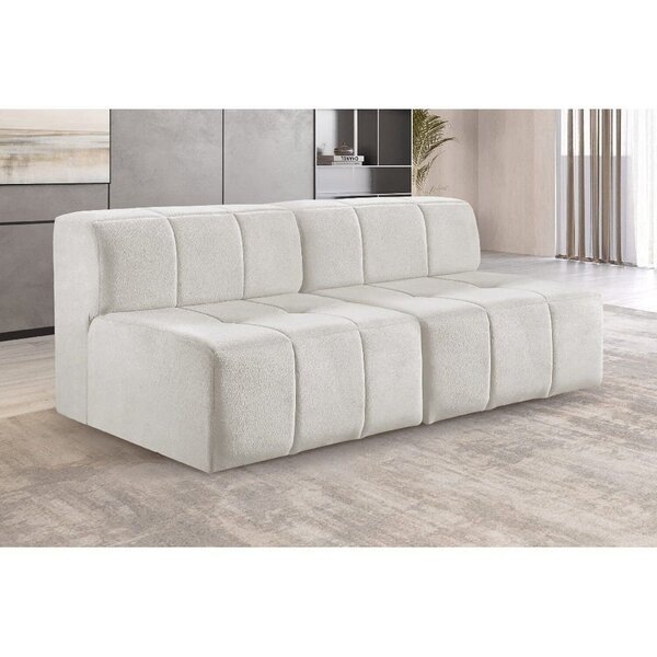 Sofá Modular 2 Lugares Bouclé Bege Sofá Na Caixa 172cm Nude | Leroy Merlin