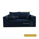 Sofá Modular 2 Lugares Em Bouclé Azul Azul | Leroy Merlin