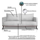 Sofá Para Sala De Estar Fixo 3 Lugares Zeki Prata Prata | Leroy Merlin