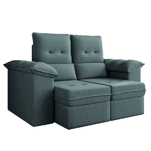 Sofá 2 Lugares Retrátil Hanover Suede Grafite 140 Cm | Leroy Merlin